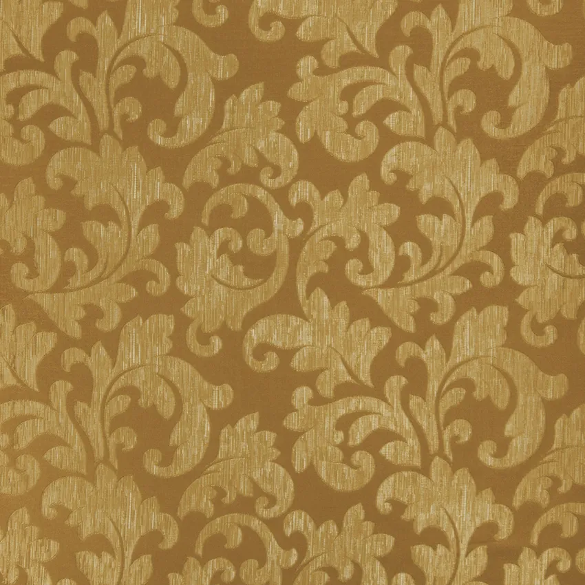 Amber Gold Scrollwork Faux Silk Drapery Novelty Drapery and Upholstery ...