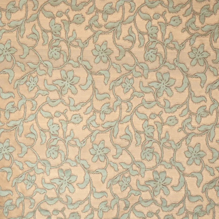 Seagreen Beige Lt Green Floral Jacquard Pattern Silk Silks Multi ...