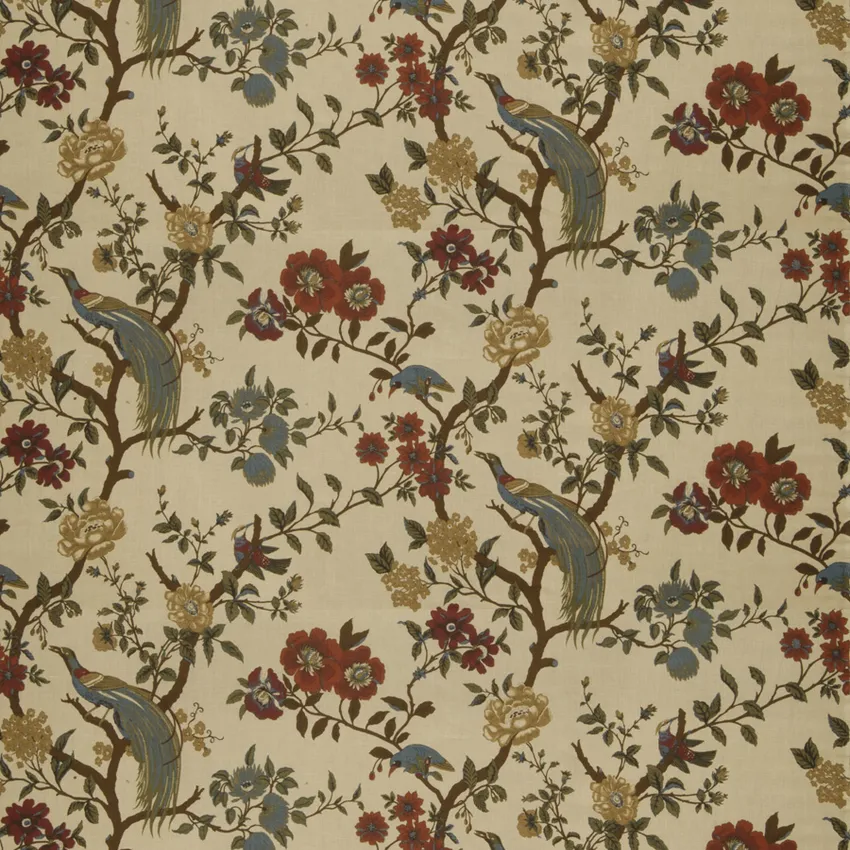 Cardinal Red Burgundy Animal Print Floral Print Pattern Linen Prints ...