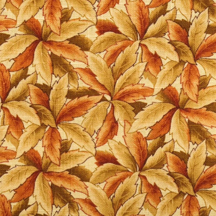 Autumn Orange Leaves Print Pattern Prints Drapery and Upholstery Fabric ...