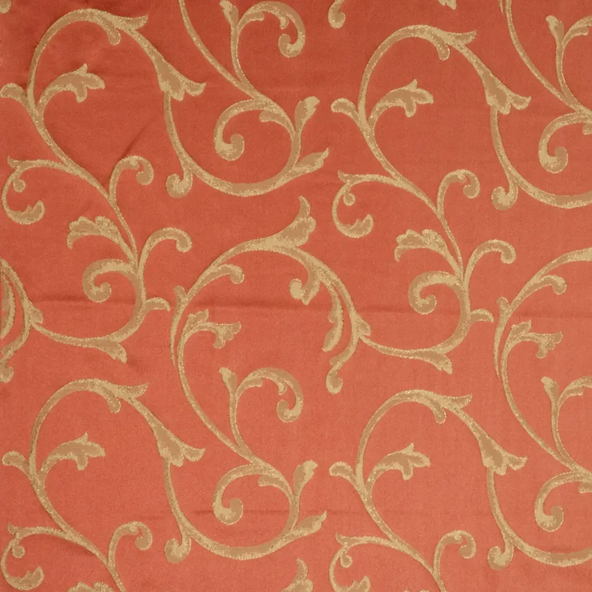 Ginger Orange Jacobean Faux Silk Drapery and Upholstery Fabric by the ...