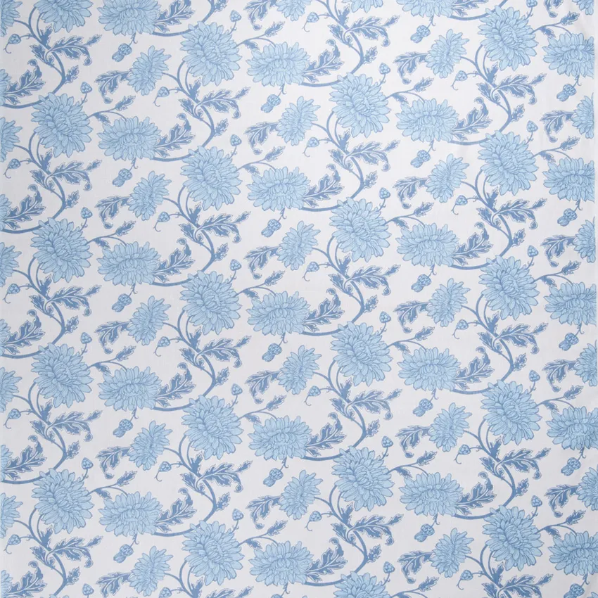 Horizon Lt Blue Floral Print Pattern Prints Linen Drapery and ...