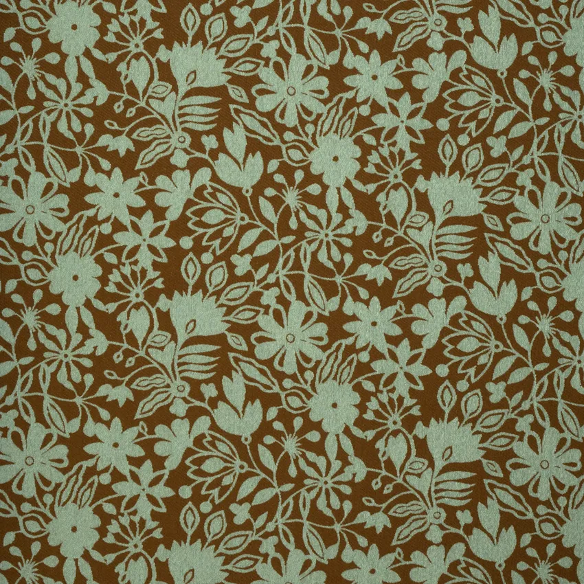 Tidepool Brown Aqua Floral Contemporary Wovens Upholstery Decorative ...