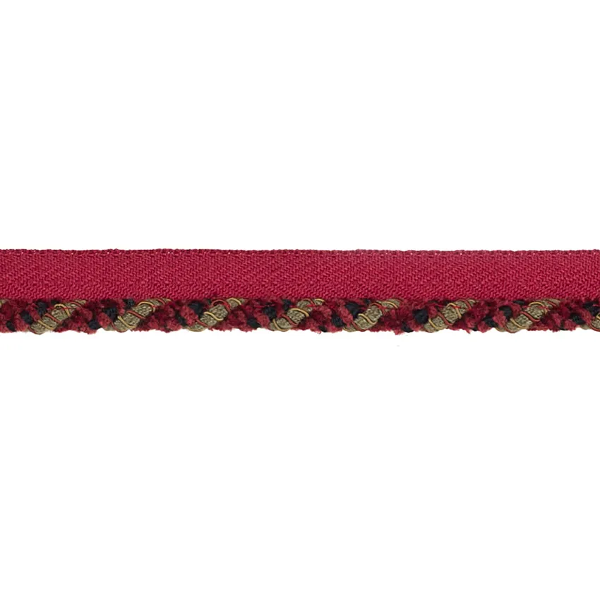 Tapestry Red Lt Multi Color Cord With Tape Trimmings Upholstery Fabric ...