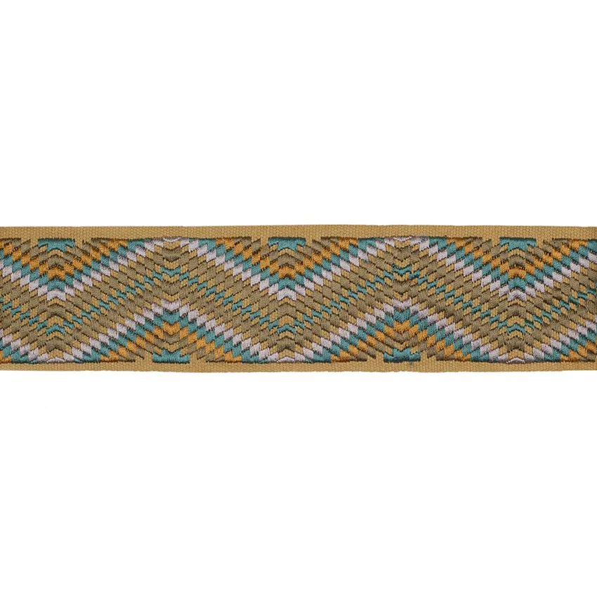 Verdigris Blue Green Aqua Braids Upholstery Fabric by the Yard