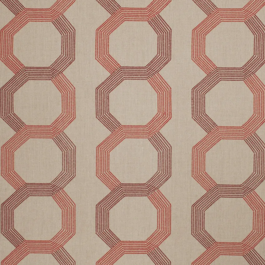 Lacquer Red Embroidery Contemporary Crewels Drapery and Upholstery ...