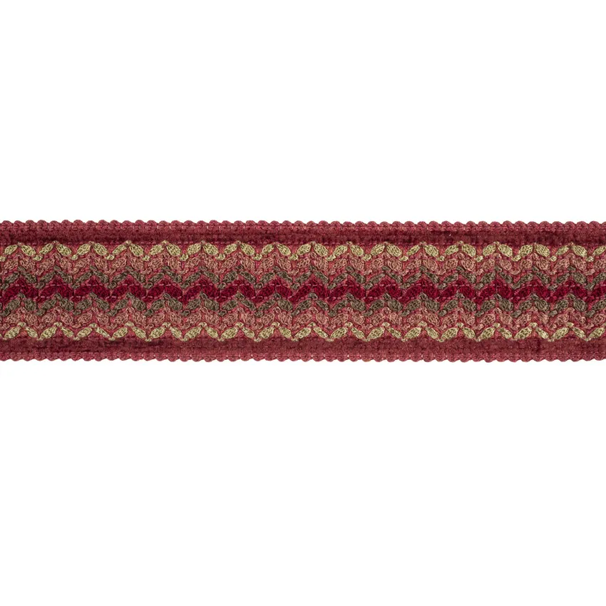 Raspberry Red Braids Upholstery Fabric by the Yard