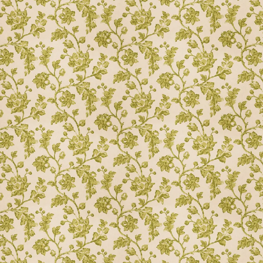 Lime Lt Green Floral Print Pattern Toile Linen Prints Non Converted ...
