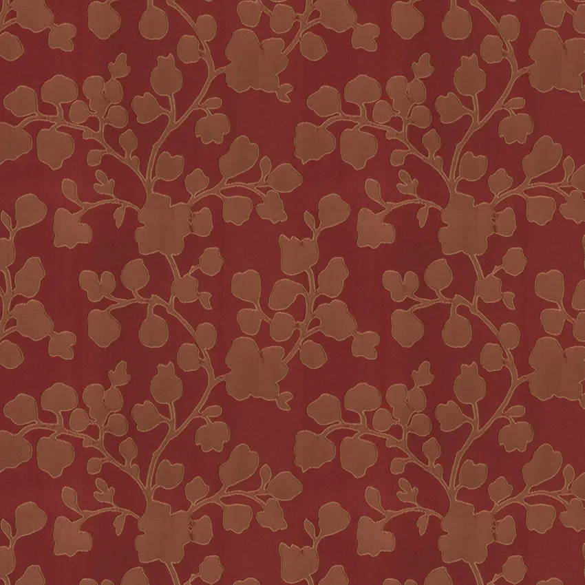 Brick Red Floral Faux Silk Multi Purpose Converted Drapery and ...