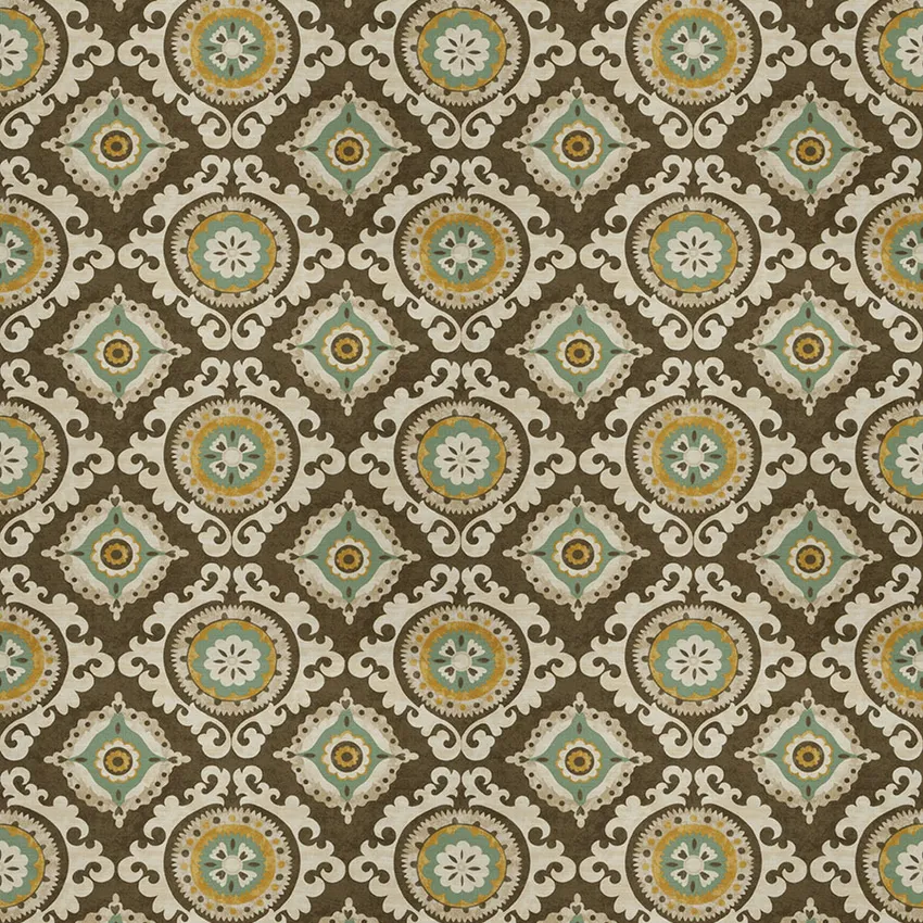 Moonstone Brown Aqua Global Prints Non Converted Drapery and Upholstery ...