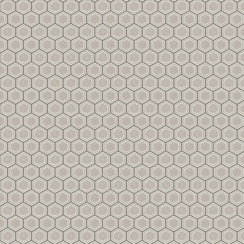 Taupe Geometric Contemporary Faux Silk Multi Purpose Non Converted ...