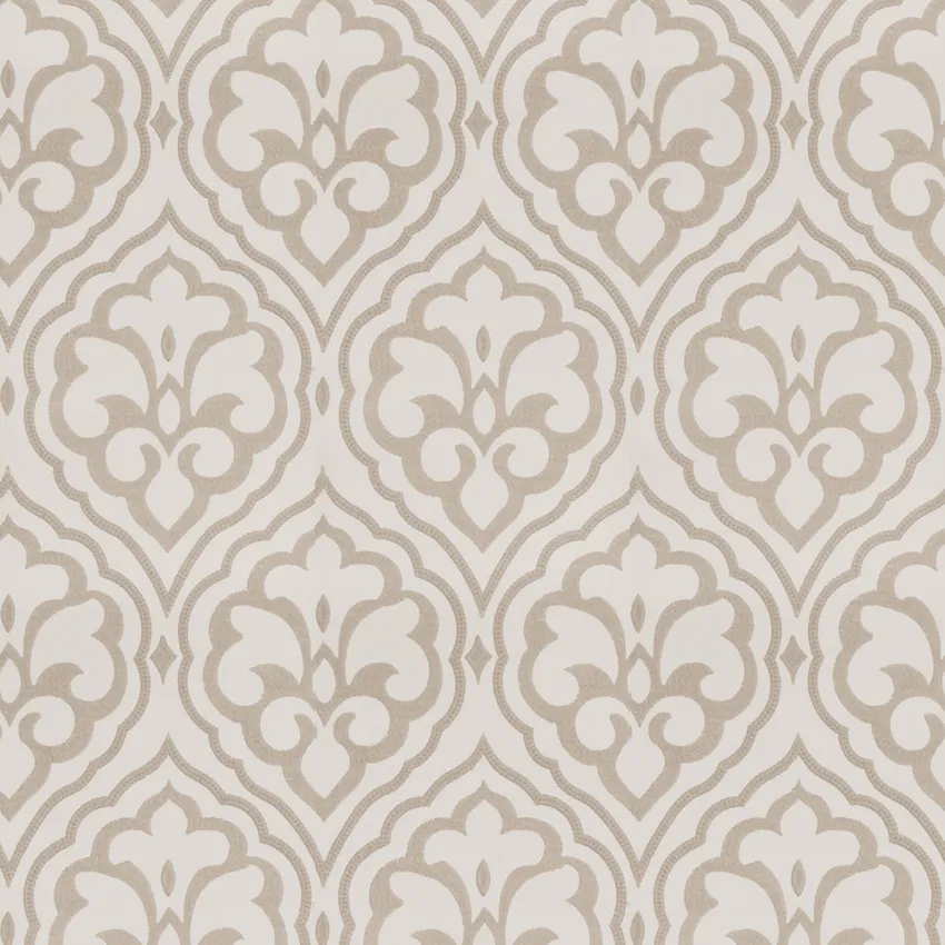 Linen Medallion Damask Crewels Drapery and Upholstery Fabric by the Yard
