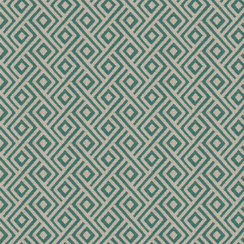 Peacock Aqua Geometric Jacquard Pattern Contemporary Wovens Upholstery ...
