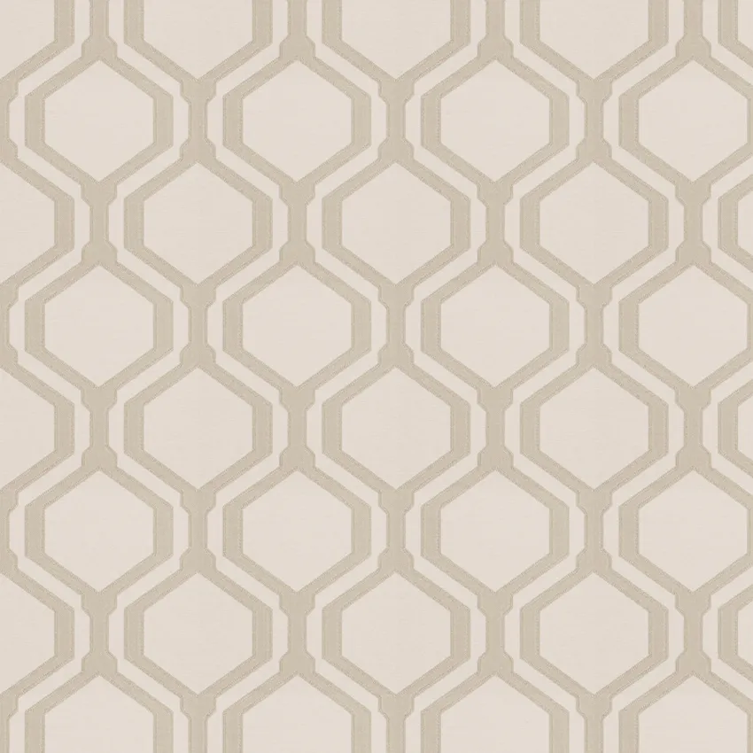 Stone Taupe Geometric Lattice Faux Silk Drapery Novelty Drapery and ...