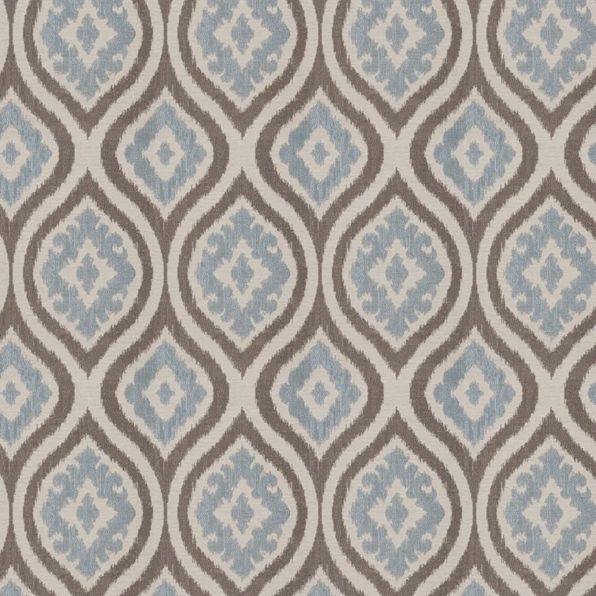 Ocean Blue Lt Blue Ogee Faux Silk Drapery Novelty Drapery and ...