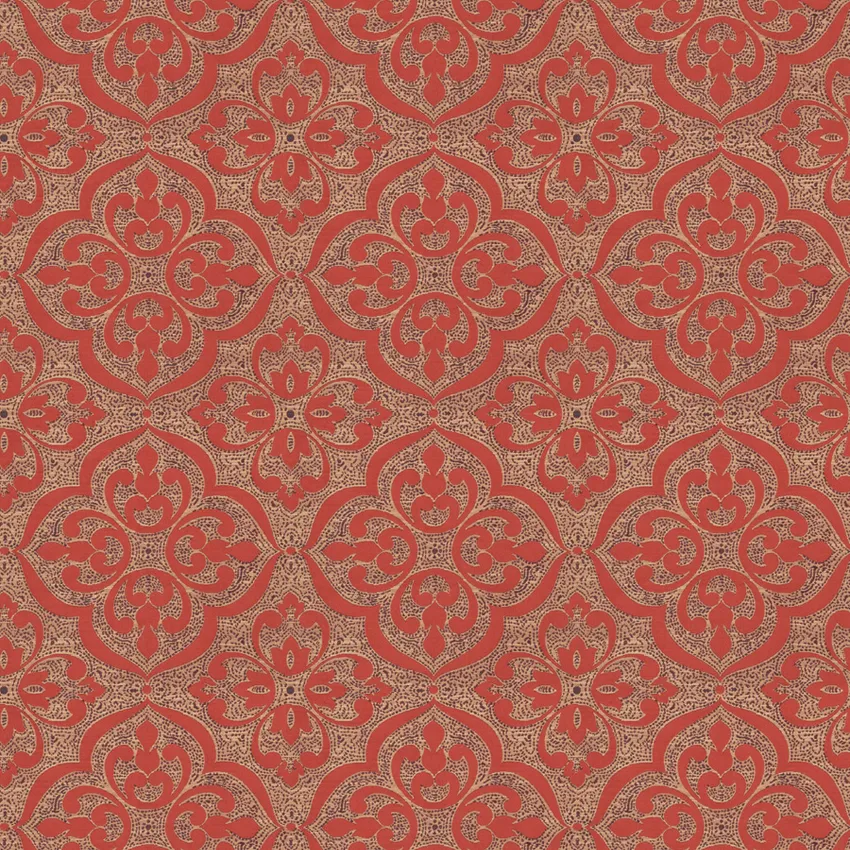 Persimmon Orange Medallion Faux Silk Multi Purpose Non Converted ...