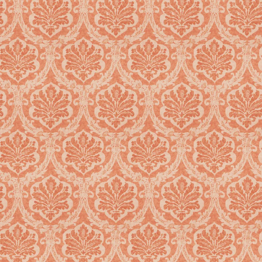 Coral Damask Prints Converted Drapery and Upholstery Fabric by the Yard ...