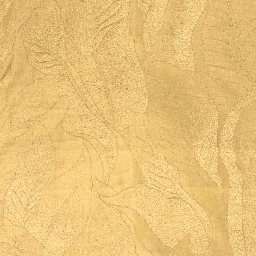 Haystack Gold Leaves Contemporary Faux Silk Multi Purpose Non Converted ...