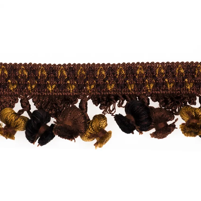 Java Brown Tassel Upholstery Fabric by the Yard T3389 - KOVI Fabrics