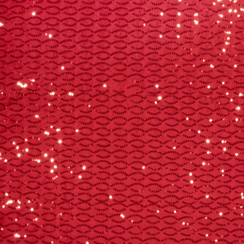 Crimson Red Embroidery Global Crewels Upholstery Fabric by the Yard