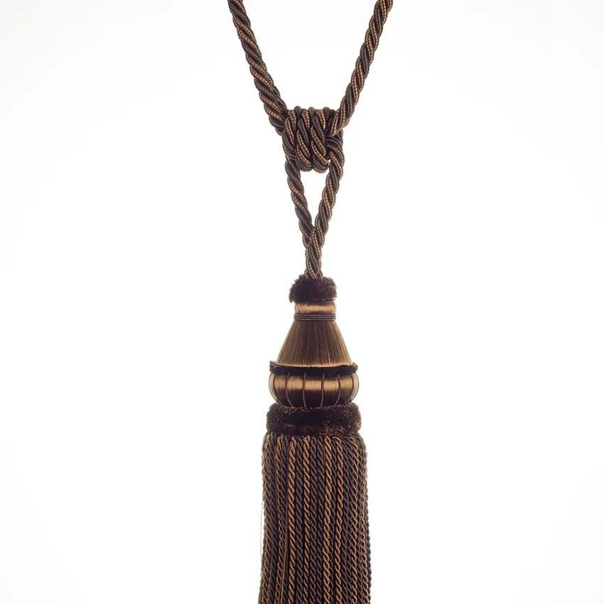 Espresso Brown Tieback Single Tassel Trimmings Upholstery Fabric by the ...