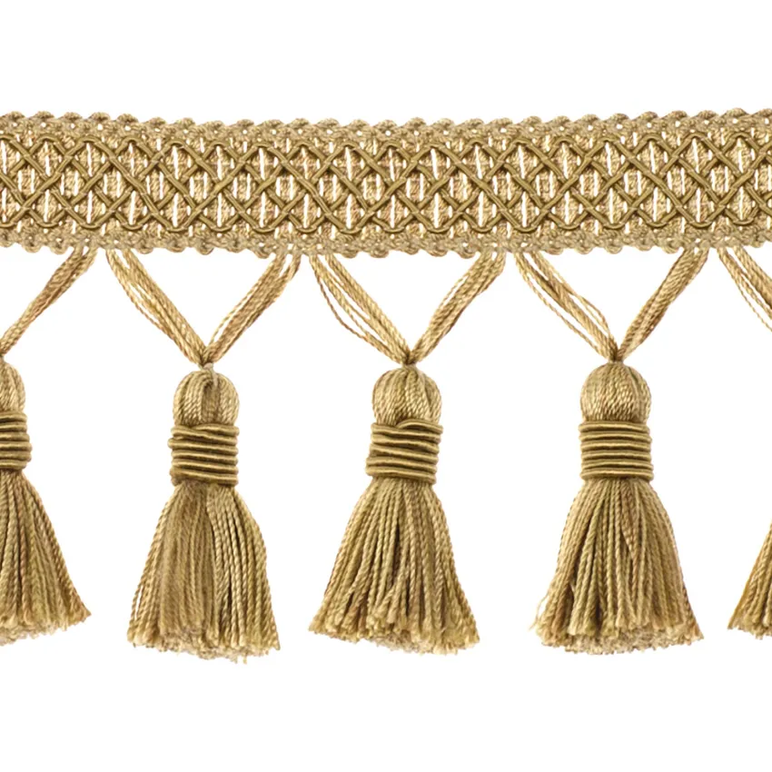 Gold Tassel Upholstery Fabric by the Yard