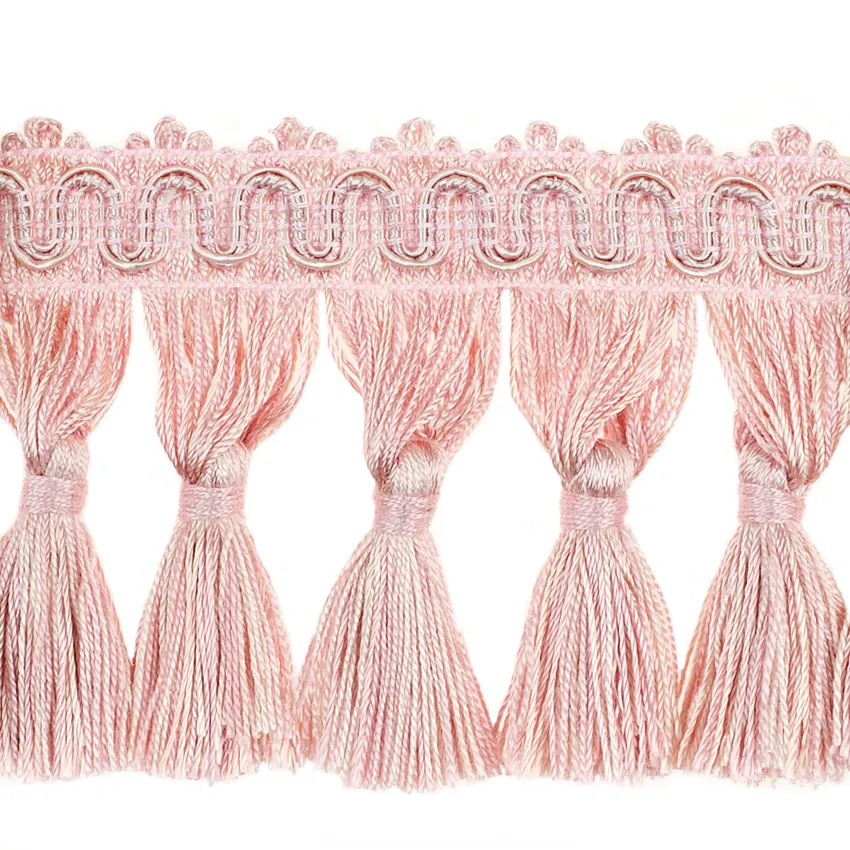 Ballet Pink Tassel Upholstery Fabric by the Yard
