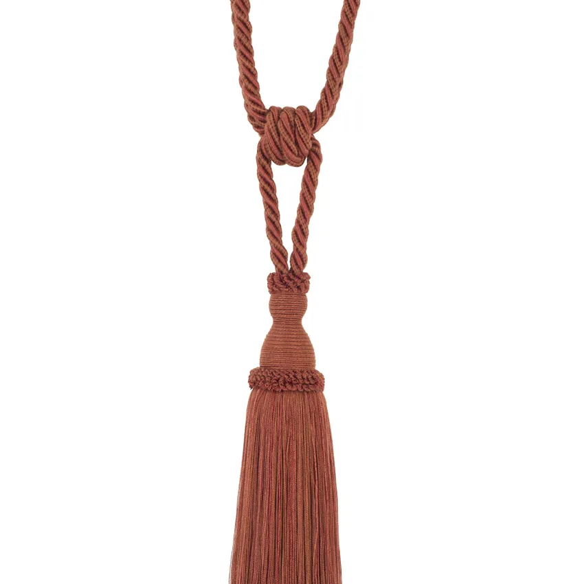 Brick Orange Tieback Single Tassel Trimmings Upholstery Fabric by the Yard