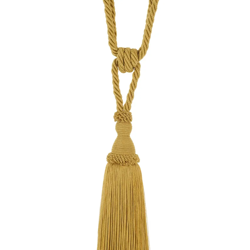 Coin Gold Tieback Single Tassel Trimmings Upholstery Fabric by the Yard