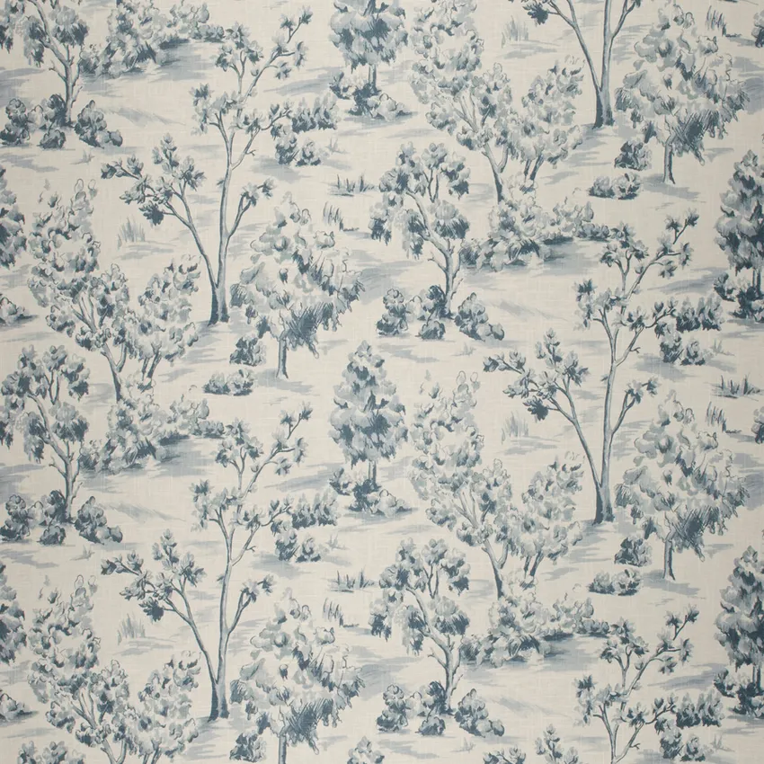 Bleu Blue Novelty Print Pattern Toile Prints Linen Prints Converted ...