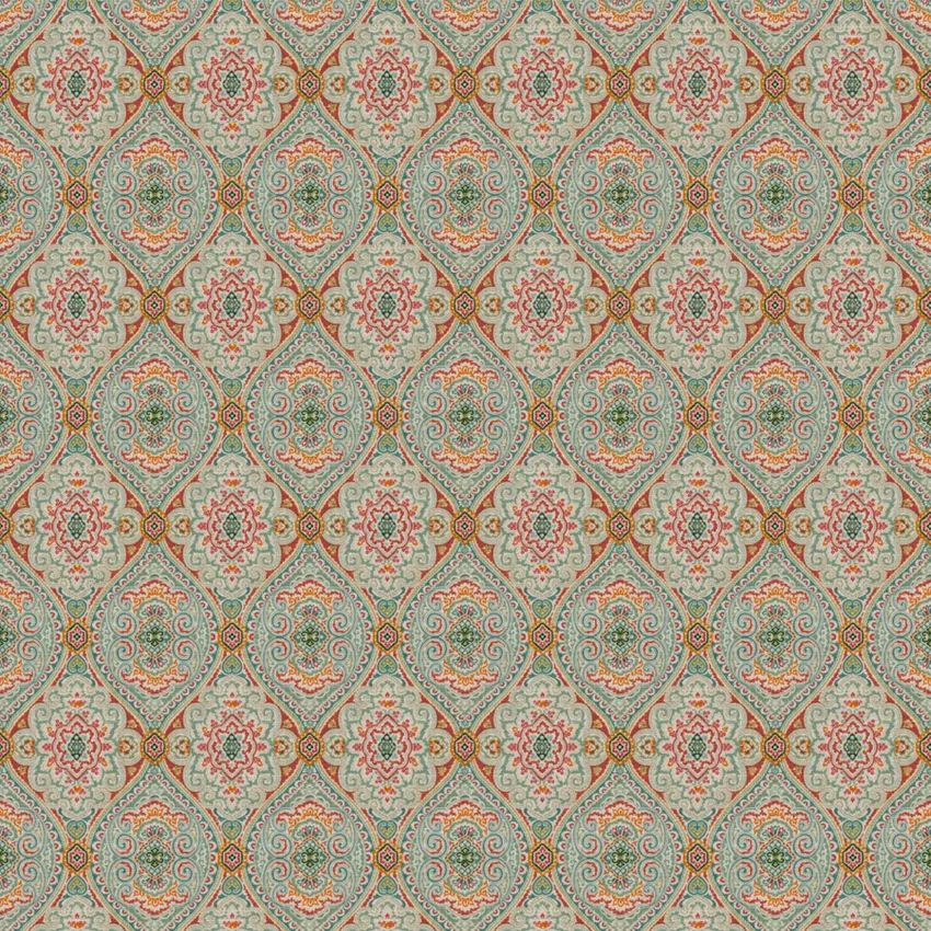 Cherry Aqua Print Pattern Medallion Prints Non Converted Drapery and ...