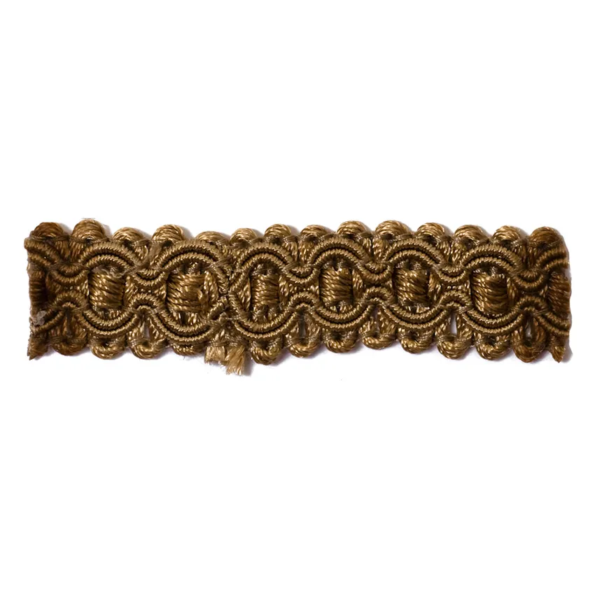 Coin Bronze Gold Gimp Trimmings Upholstery Fabric by the Yard