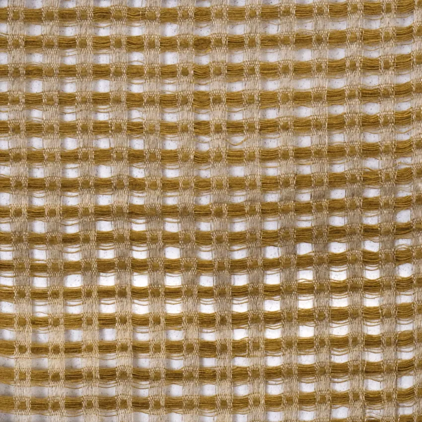 Curry Linen Bronze Gold Lattice Casements Chenille Linen Drapery ...