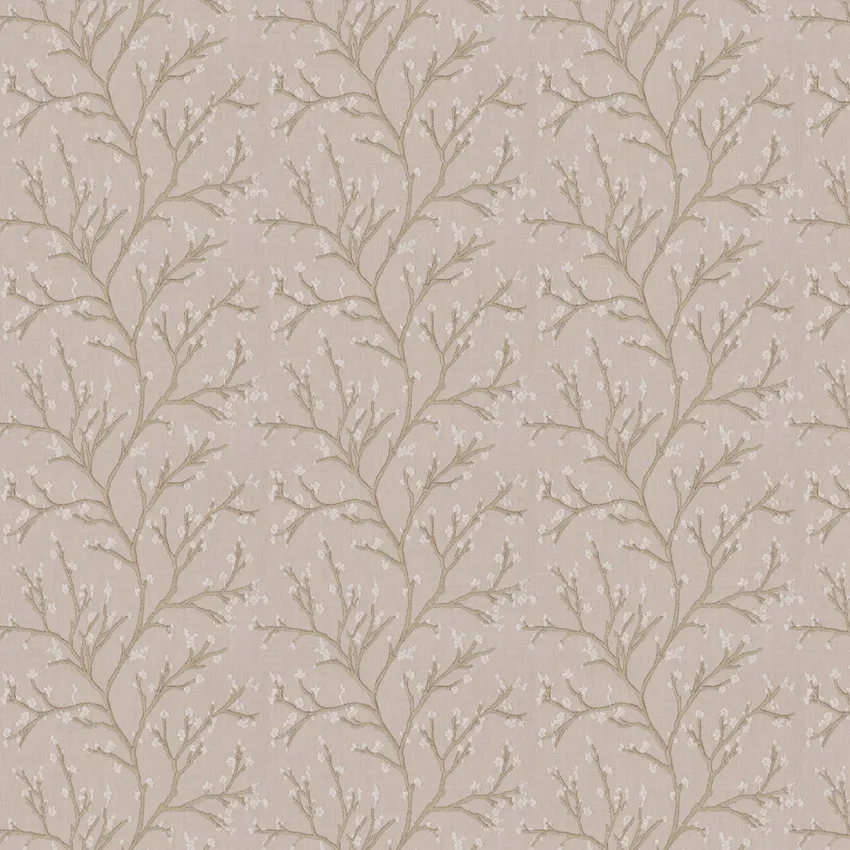 Birch Beige Embroidery Floral Crewels Drapery and Upholstery Fabric by ...
