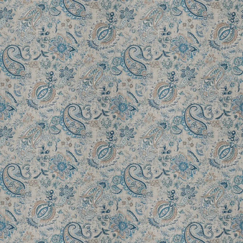 Atlantic Blue Floral Jacobean Print Pattern Prints Non Converted ...