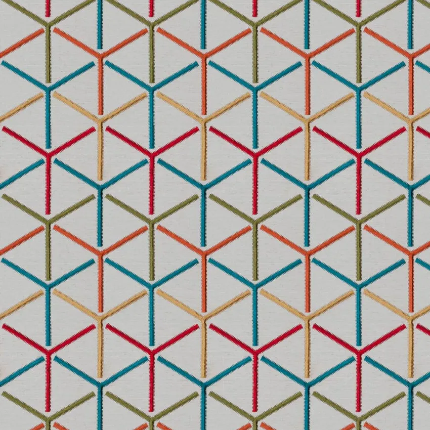 Multi Color Embroidery Contemporary Crewels Drapery and Upholstery ...