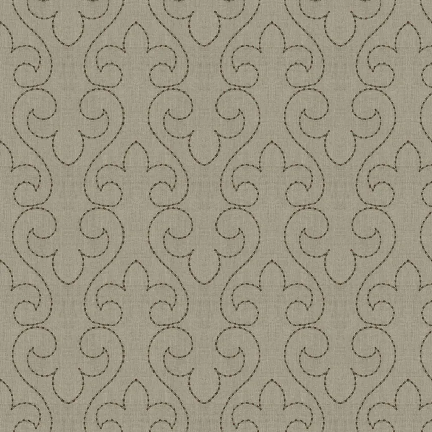 Linen Brown Linen Embroidery Medallion Contemporary Crewels Drapery and ...