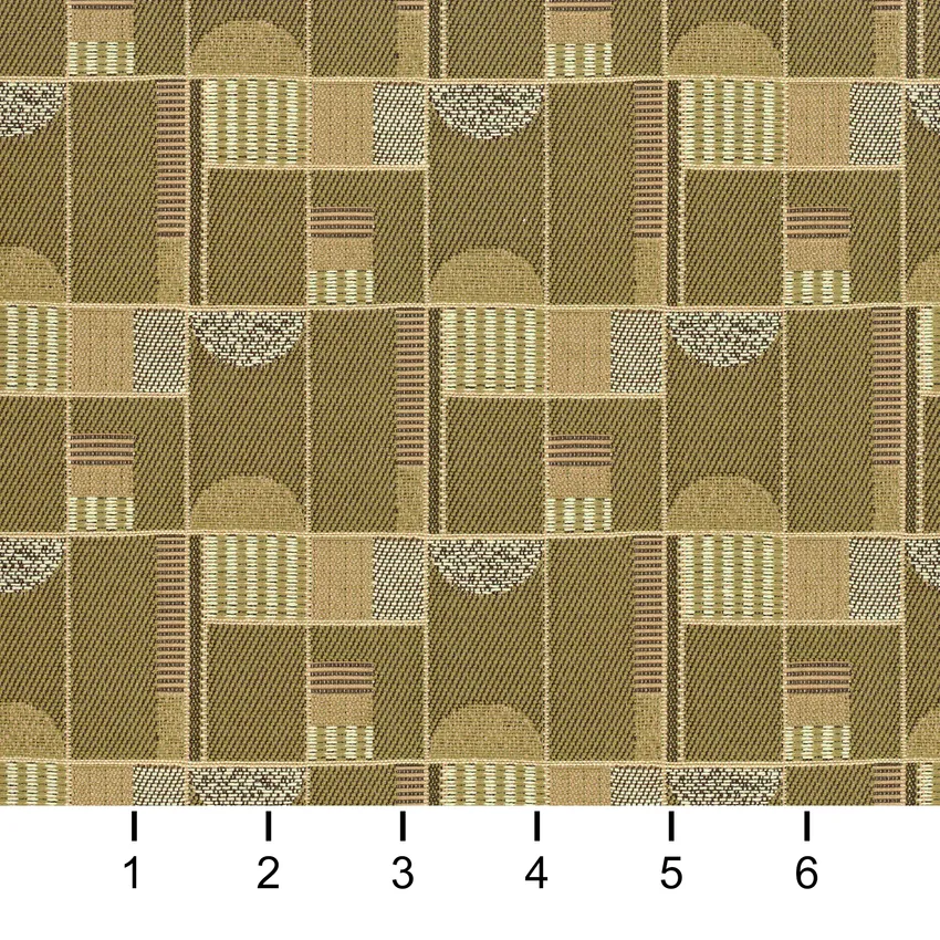 Fenner Caper Green and Green Geometric Woven Upholstery Fabric by the Yard