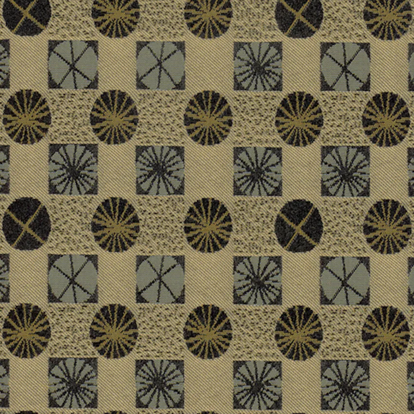 Ferris Wheel Peanuts Brown and Yellow Geometric Woven Upholstery Fabric ...