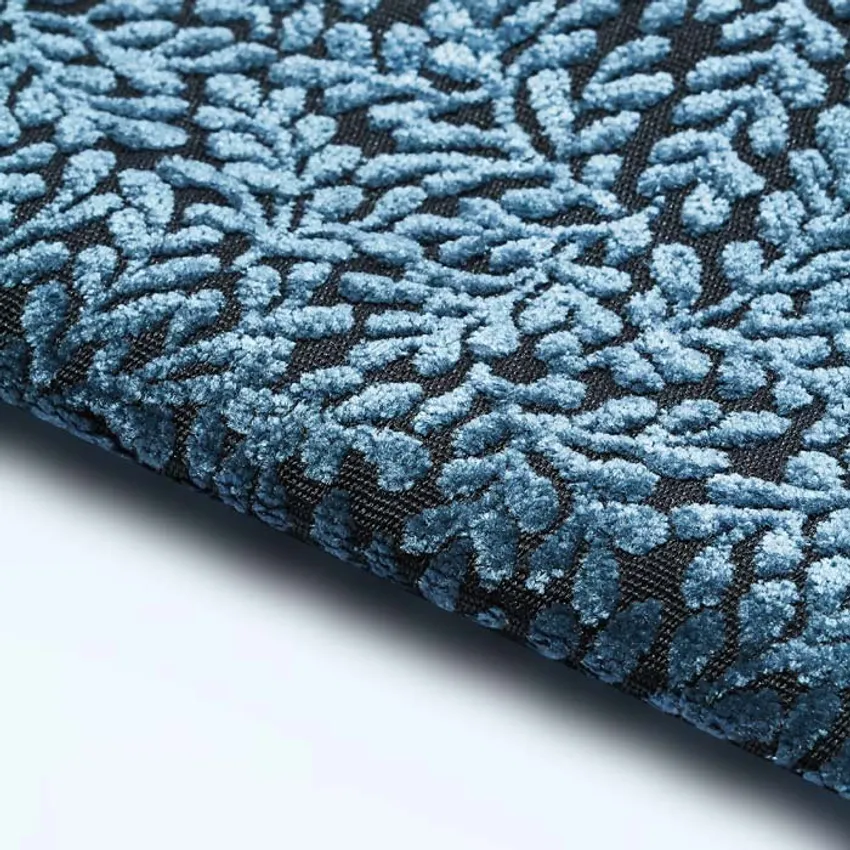 Seberg Blue Floral Woven Drapery and Upholstery Fabric by the Yard