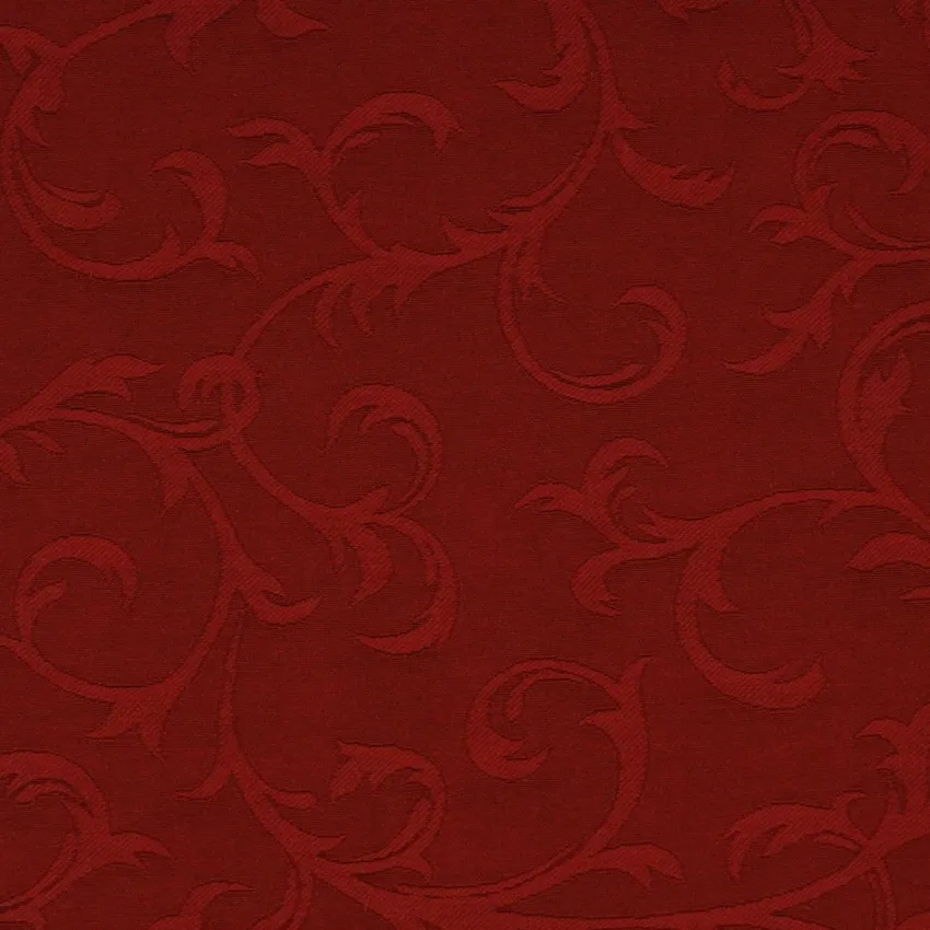 Rose Red Leaf Damask Drapery and Upholstery Fabric by the Yard
