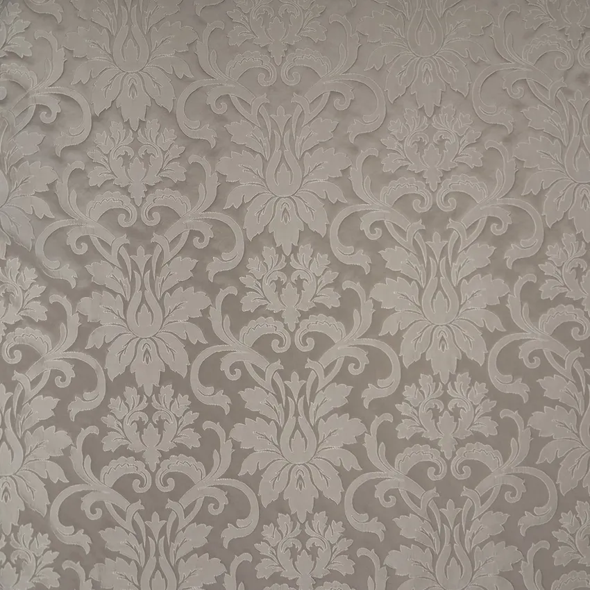 Fawn Gray Leaf Jacquard Upholstery Fabric by the Yard