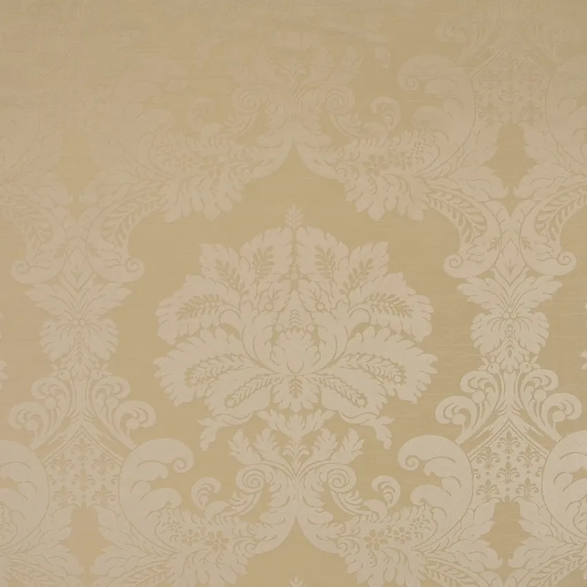 Butter Beige Damask Upholstery Fabric by the Yard