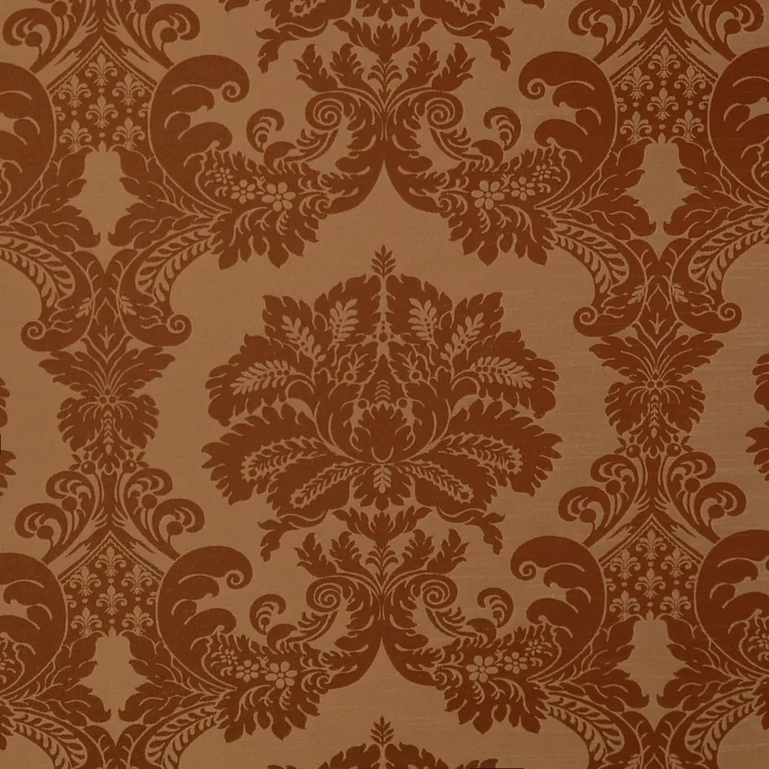 Paprika Orange Damask Upholstery Fabric by the Yard