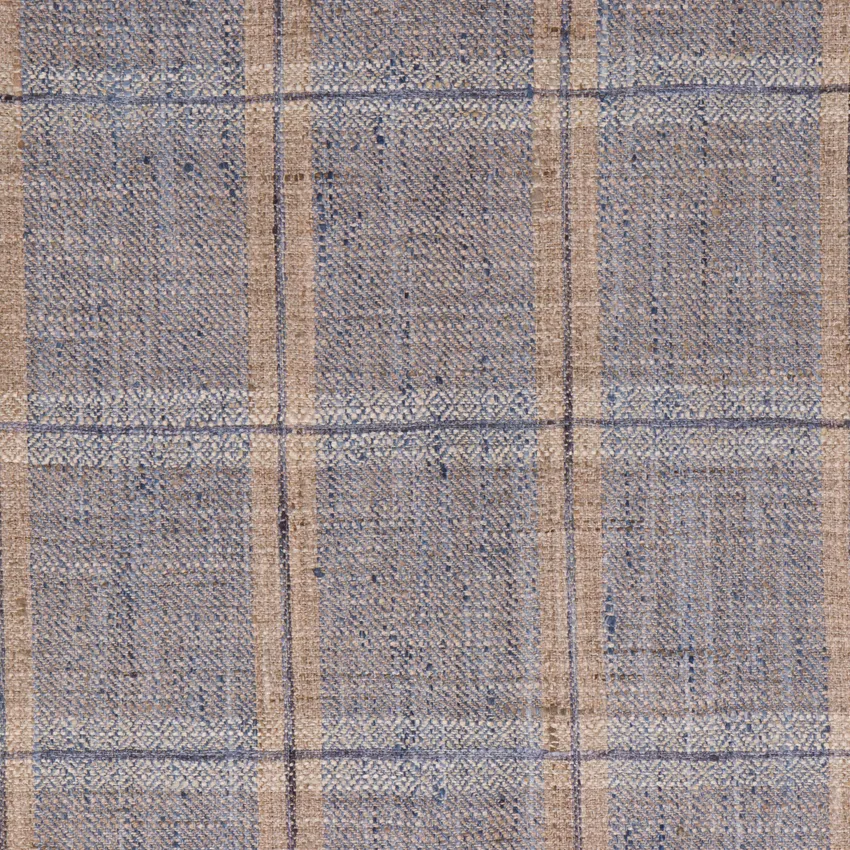 Denim Blue Plaid Woven Upholstery Fabric by the Yard