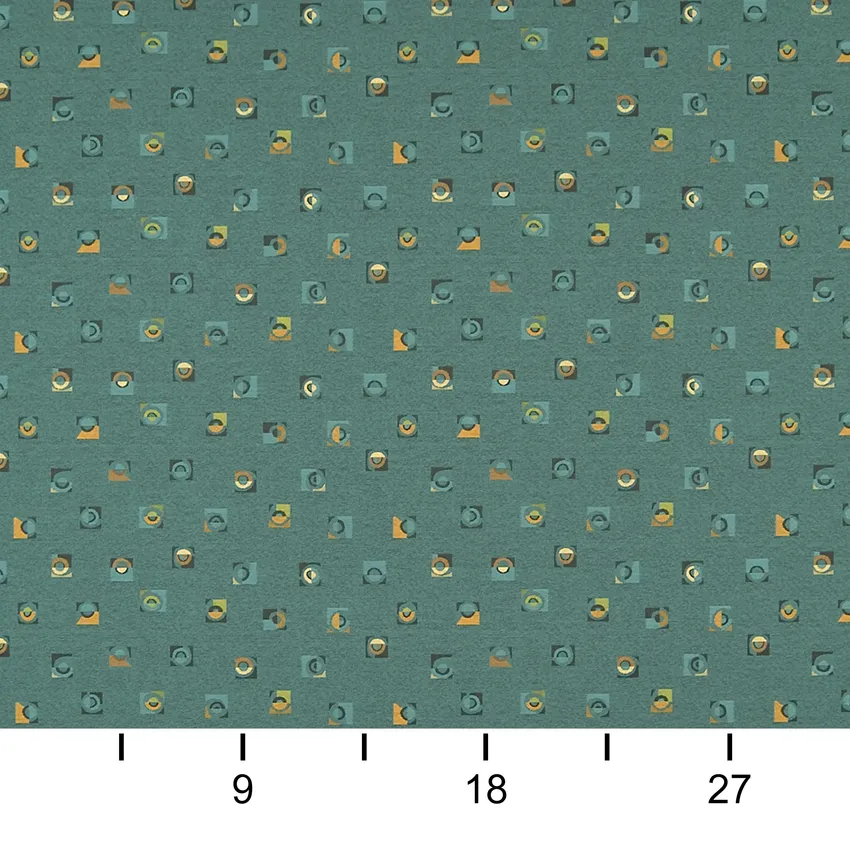 Spinners Bling Green and Orange Curvilinear Woven Upholstery Fabric by ...
