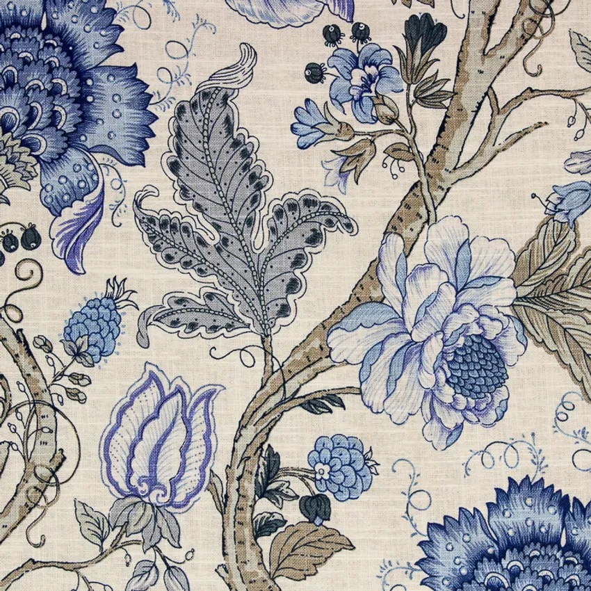 Baltic Blues Transitional Print Drapery and Upholstery Fabric by the Yard