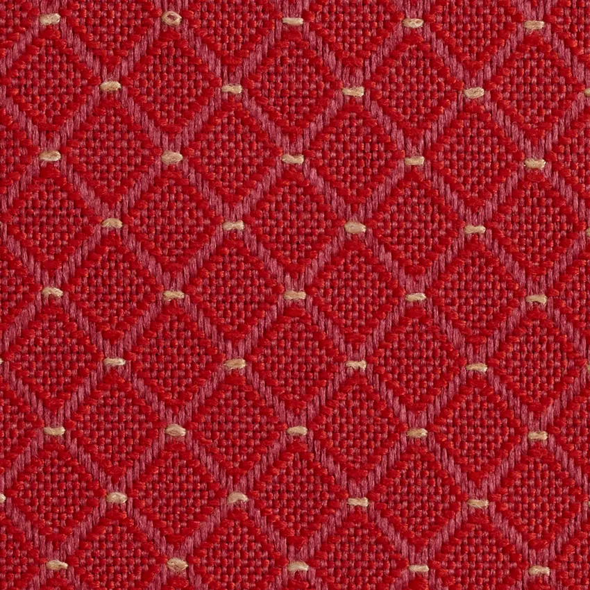 Burgundy Geometric Diamond Damask Upholstery Fabric