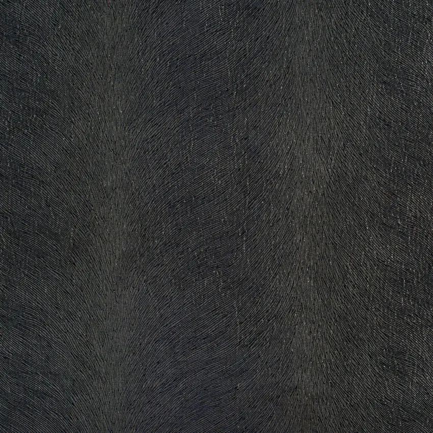 Solid Black Contemporary Damask Upholstery Fabric