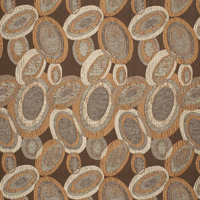 Bronze Brown Abstract Geometric Woven Patterns Upholstery Fabric by the ...